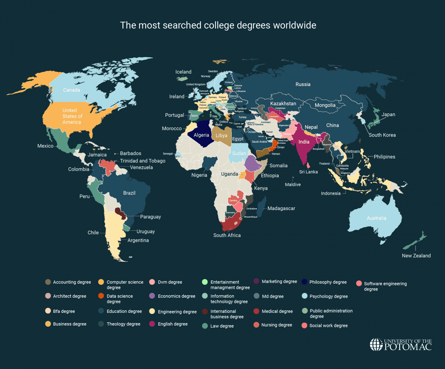 What the World Wants to Study: The most popular degrees in each country ...